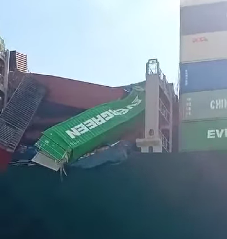 Evergreen’s Ever Feat Suffers Container Stack Collapse Off Brazilian ...