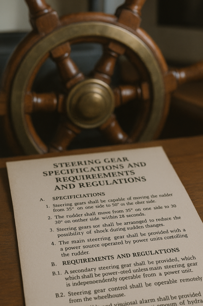 Steering Gear Specifications and Requirements and Regulations According ...