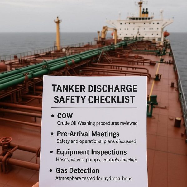 Tanker Discharge Safety Checklist: COW, Pre-Arrival Meetings, Equipment ...